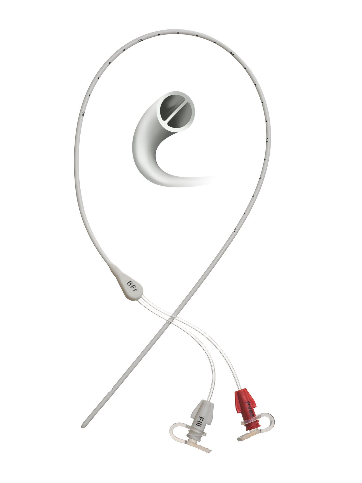 Катетер VOLKMANN для урологических исследований DLUC-6-40 двухпросветный прямой