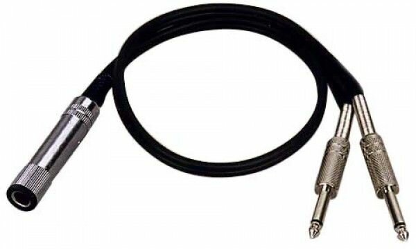 Stagg YC-0,5/1PF2P - кабель Jack-мама 1/4" моно <-> 2 х Jack-папа 1/4" моно, длина: 0,5 м