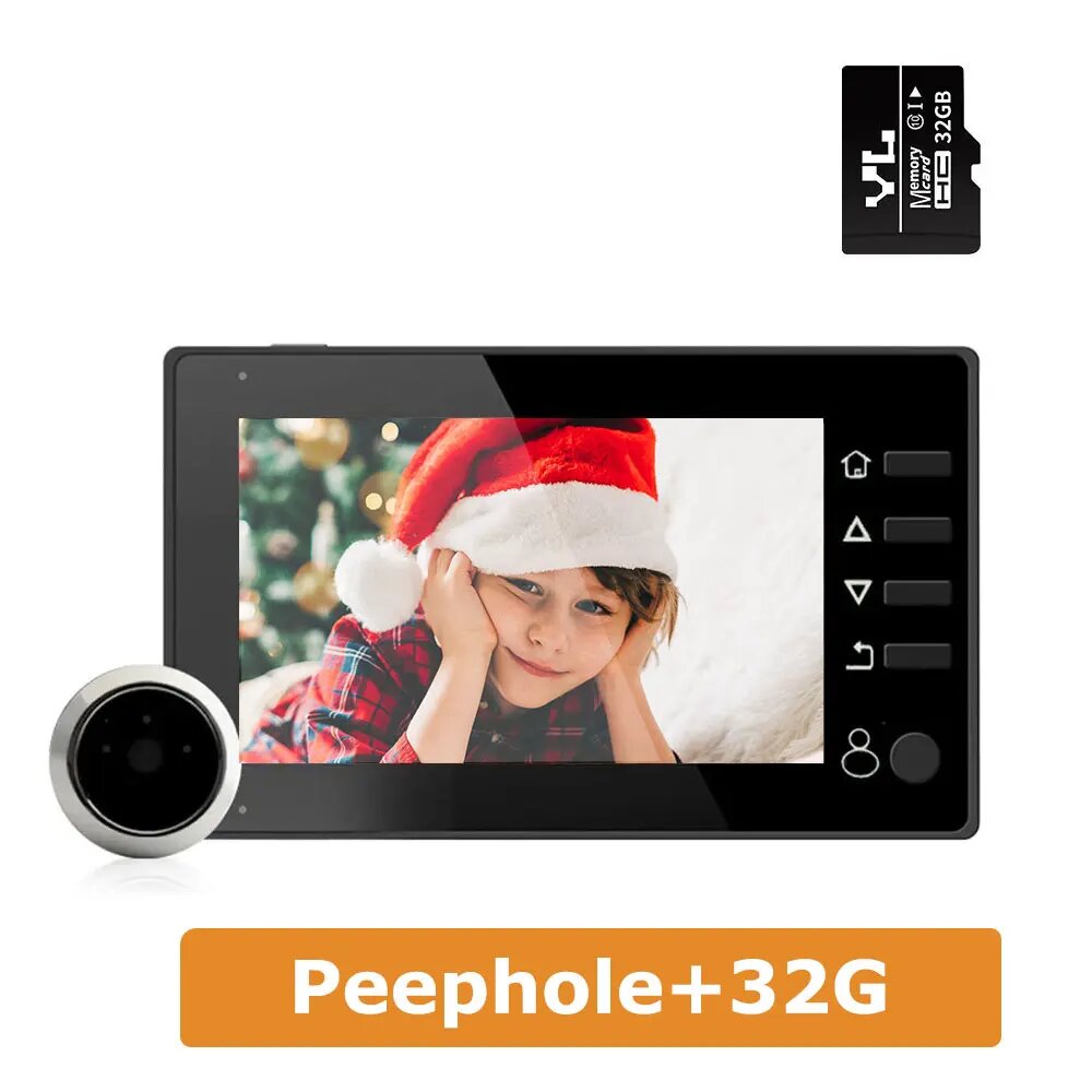 Electop 1Мп видеоглазок с инфракрасным ночным видением peephole 32G