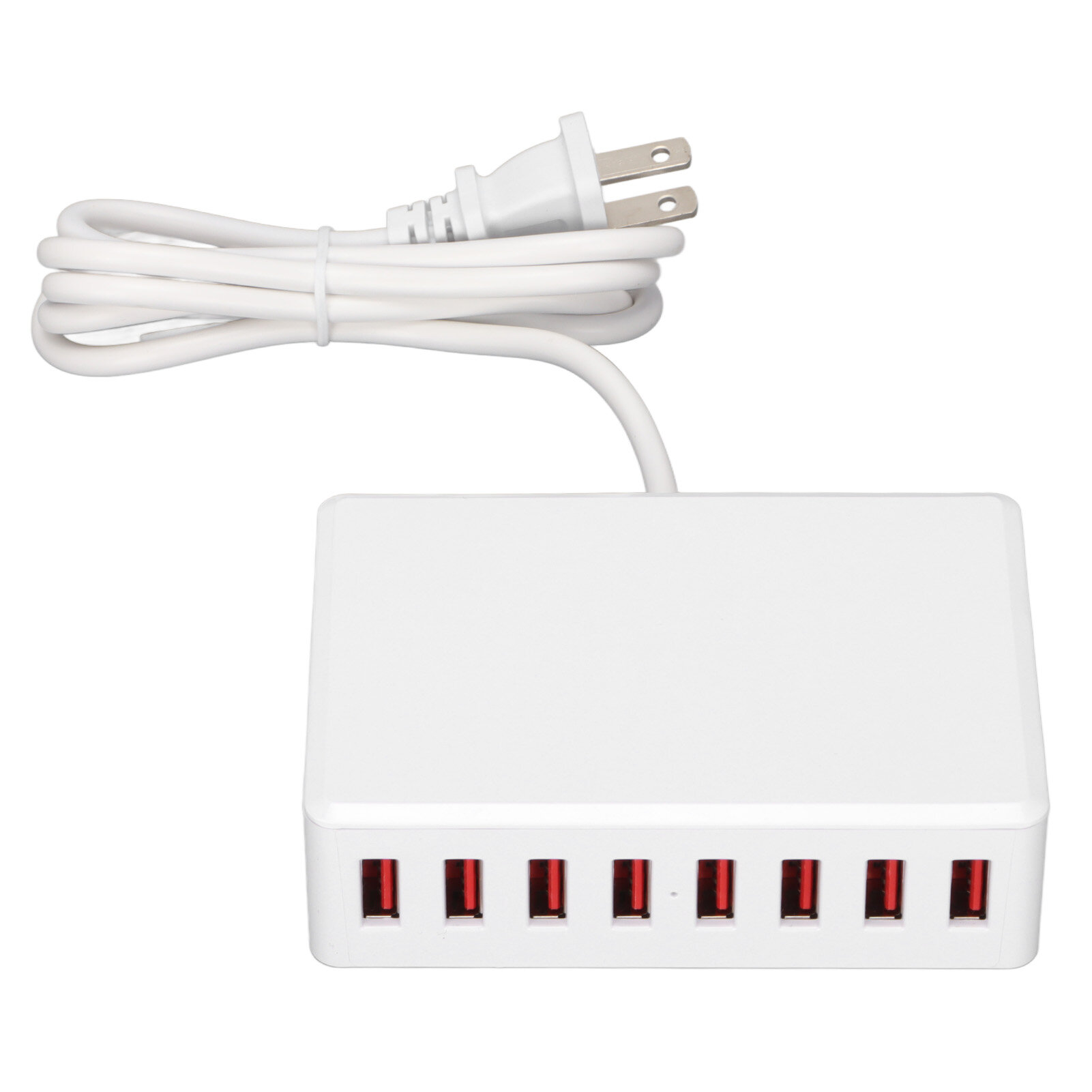 Многопортовое USB-зарядное устройство мощностью 50 Вт с 8 портами, настольная зарядная станция, универсальный дорожный адаптер 100–240 В.