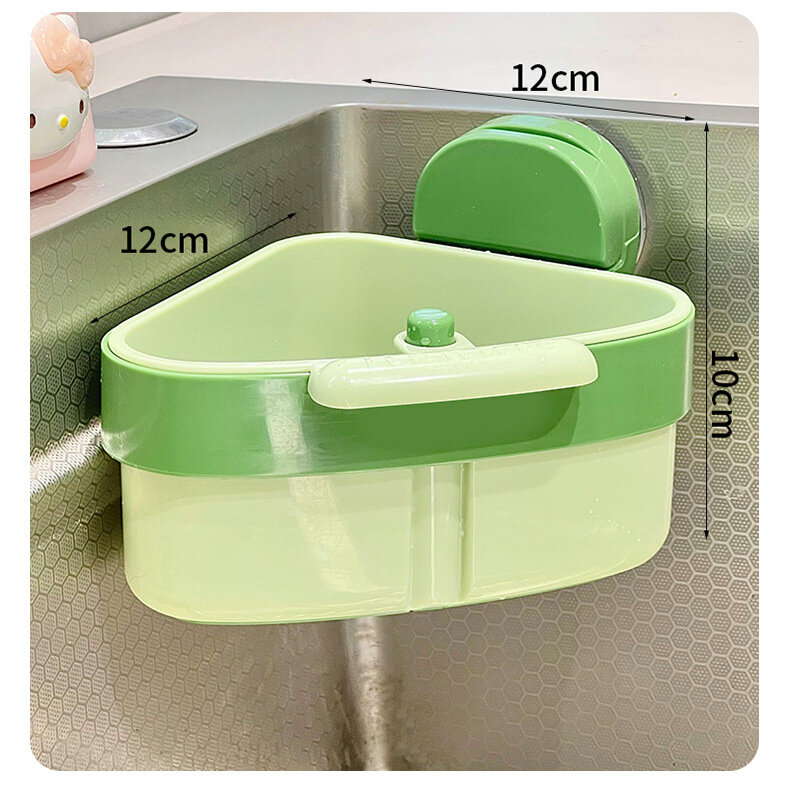 Треугольная магнитная корзина для слива воды, фильтр для пищевых остатков, сетка для хранения, подвесная корзина для очистки фруктов