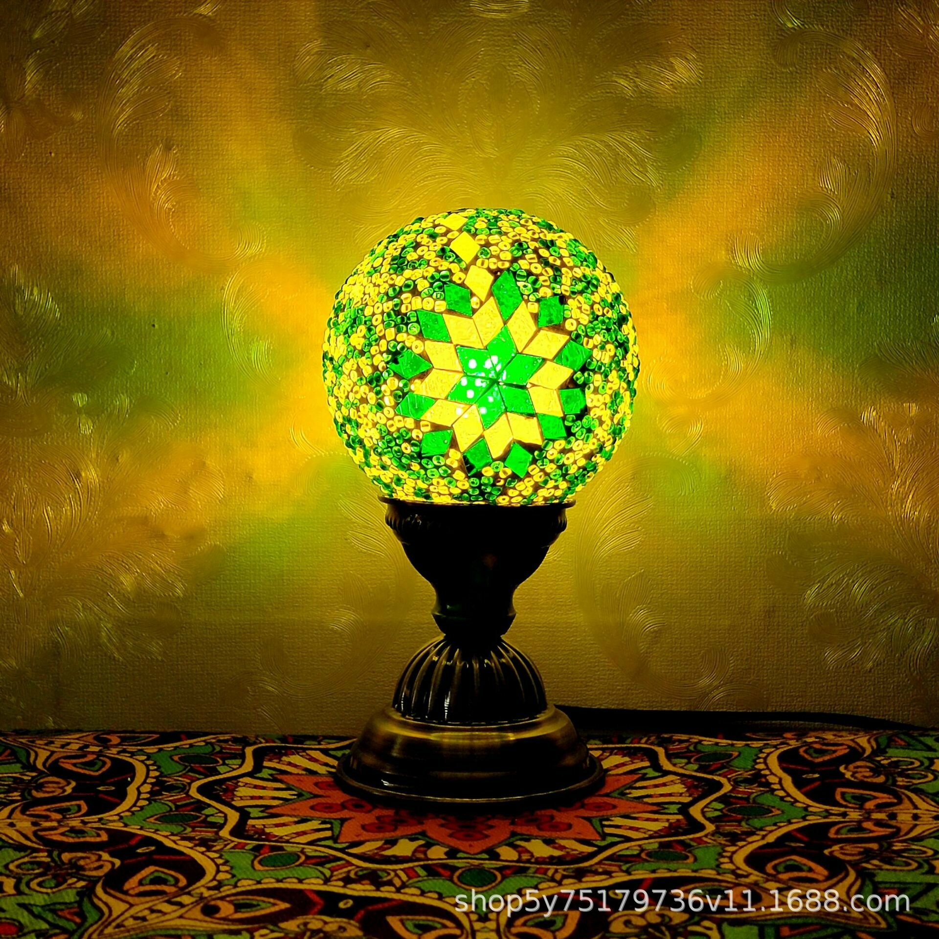 Марокканский экзотический мозаичный прикроватный этнический кафе интернет-знаменитость декор турецкий круглый шарик маленькая ночная лампа настольная лампа