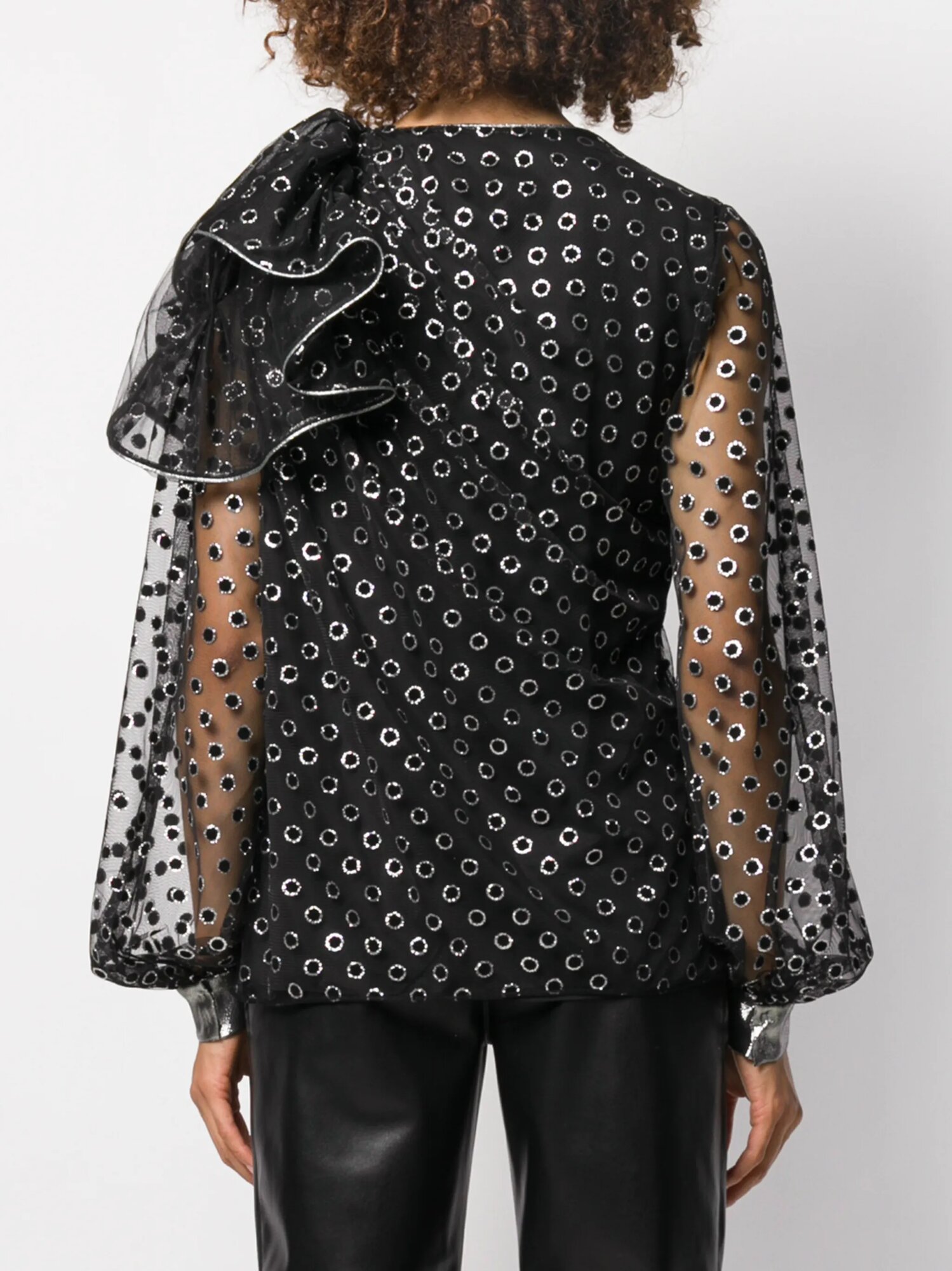 Блуза Alberta Ferretti, размер 44, black / black — фото 1