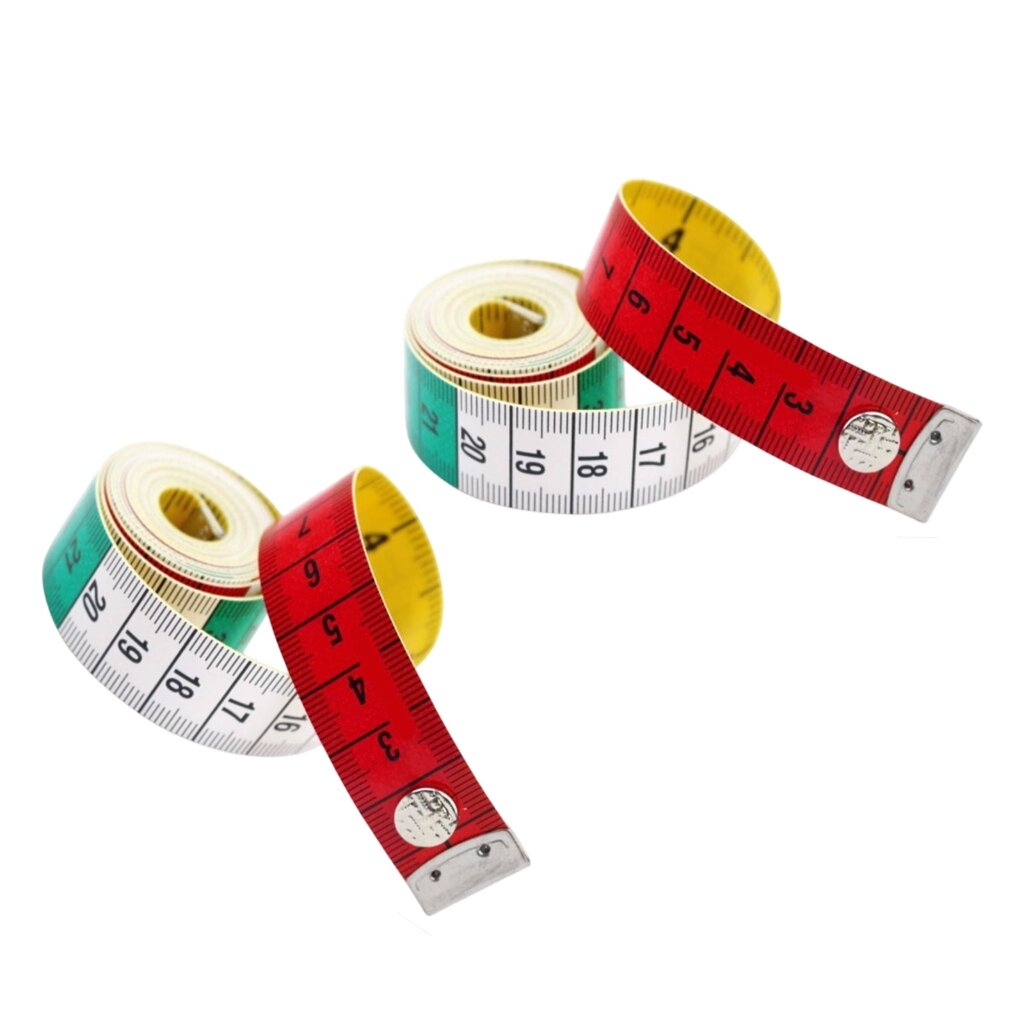 2 части цветной пряжки-кнопки с мягкой рулеткой длиной 1,5 м