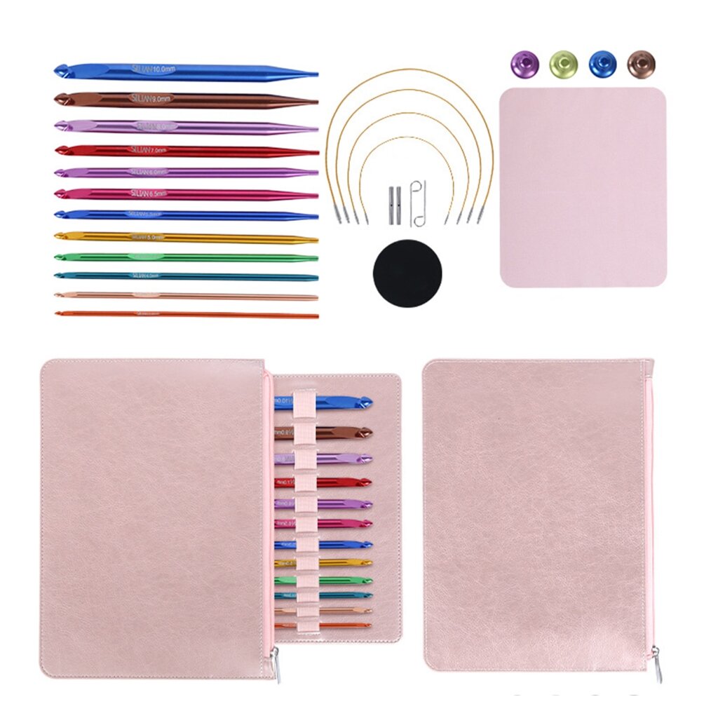 12шт Тунисский Крючок для Вязания Крючком с Кабелем Тунисский Афганский Вязальный Крючок Игла 3,0 мм-10 мм Сменный Набор Крючков для Вязания Крючком