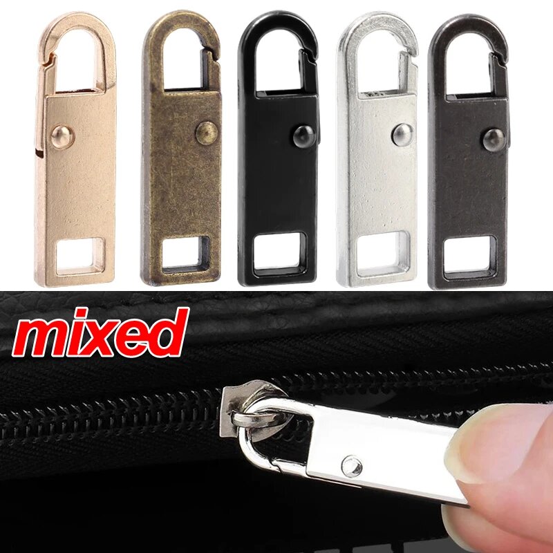 Металлические бегуны для молнии, mixed, 5шт