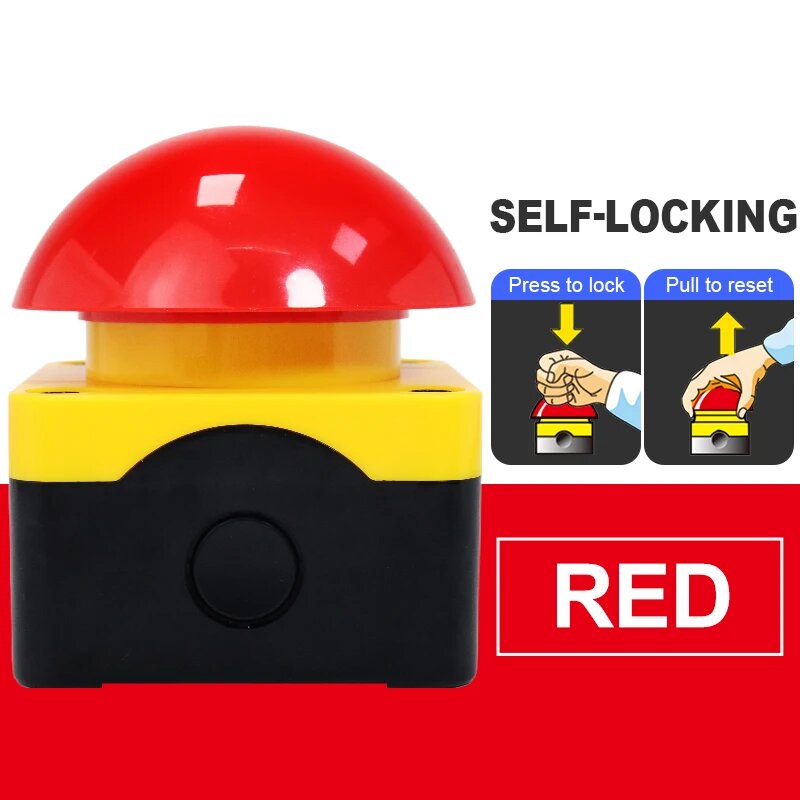 Мгновенный ножной переключатель E-stop VaneAims RED Self-Locking