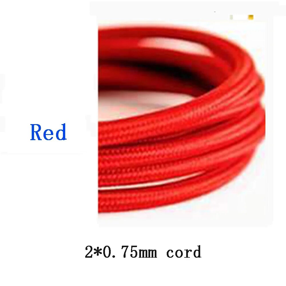 Винтажный электрический провод 2*0.75 мм Красный, 50 м