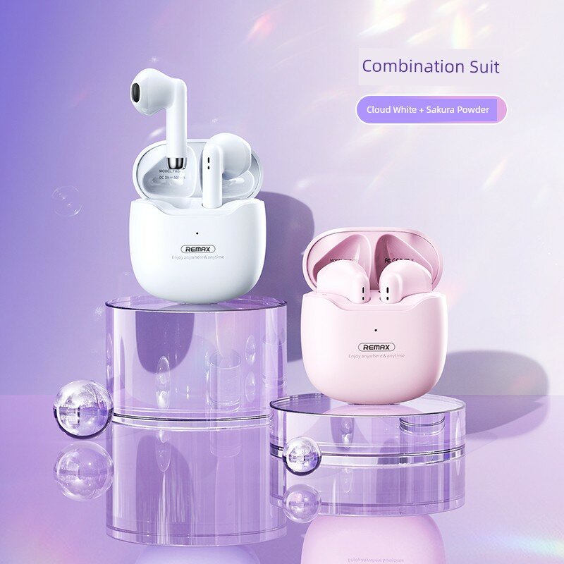 REMAX беспроводные наушники Bluetooth набор Mist White Cherry Blossom Pink