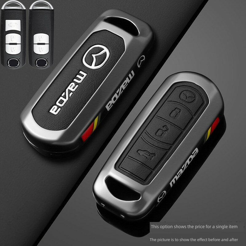 Чехол для ключа Mazda 2025 года, модели CX30, Mazda 3 Axela, CX5 Mazda Model A [Элегантный черный] Однослойный корпус