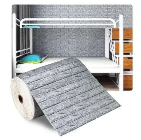 3D обои самоклеящиеся XPE, серебристо-серый, 70x5 м