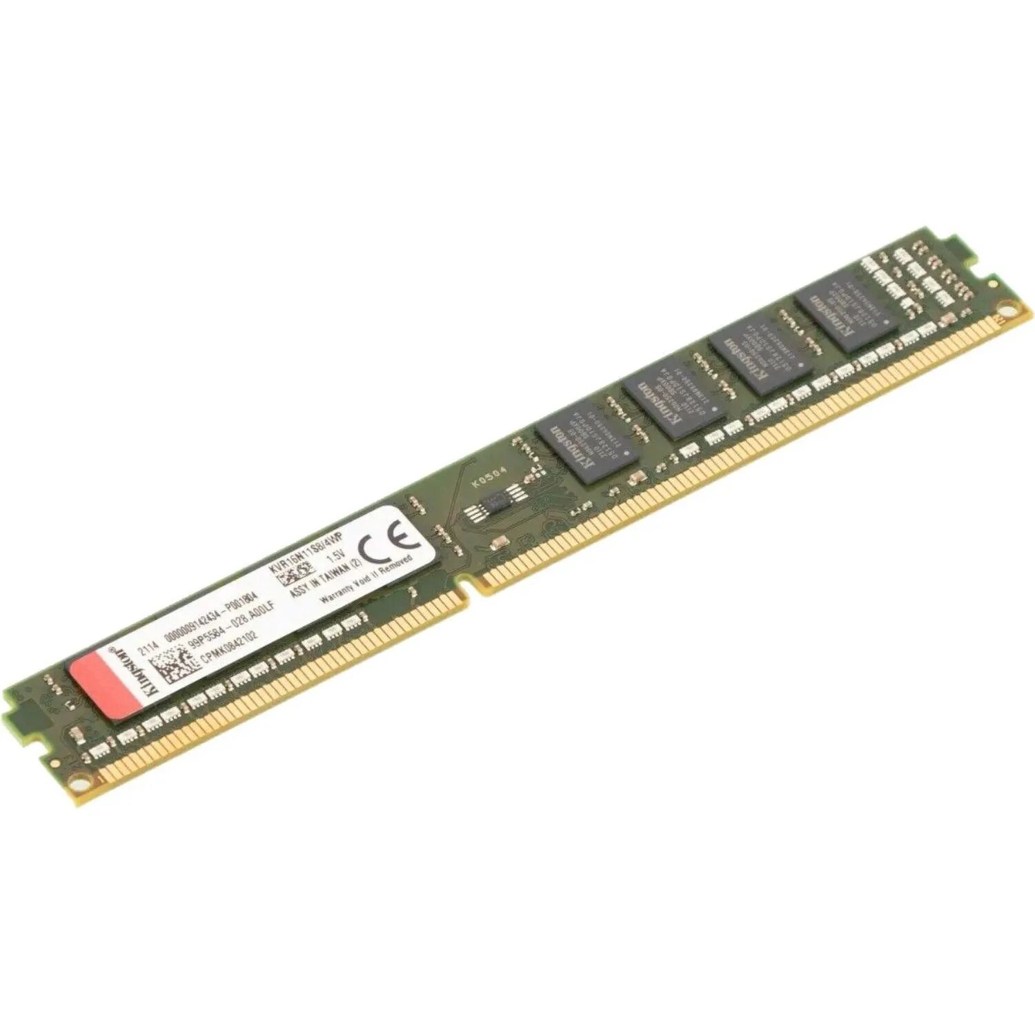 Комплект 2 штук, Модуль памяти Kingston DDR3 DIMM 4GB 1600Мгц CL11 1Rx8(KVR16N11S8/4WP)