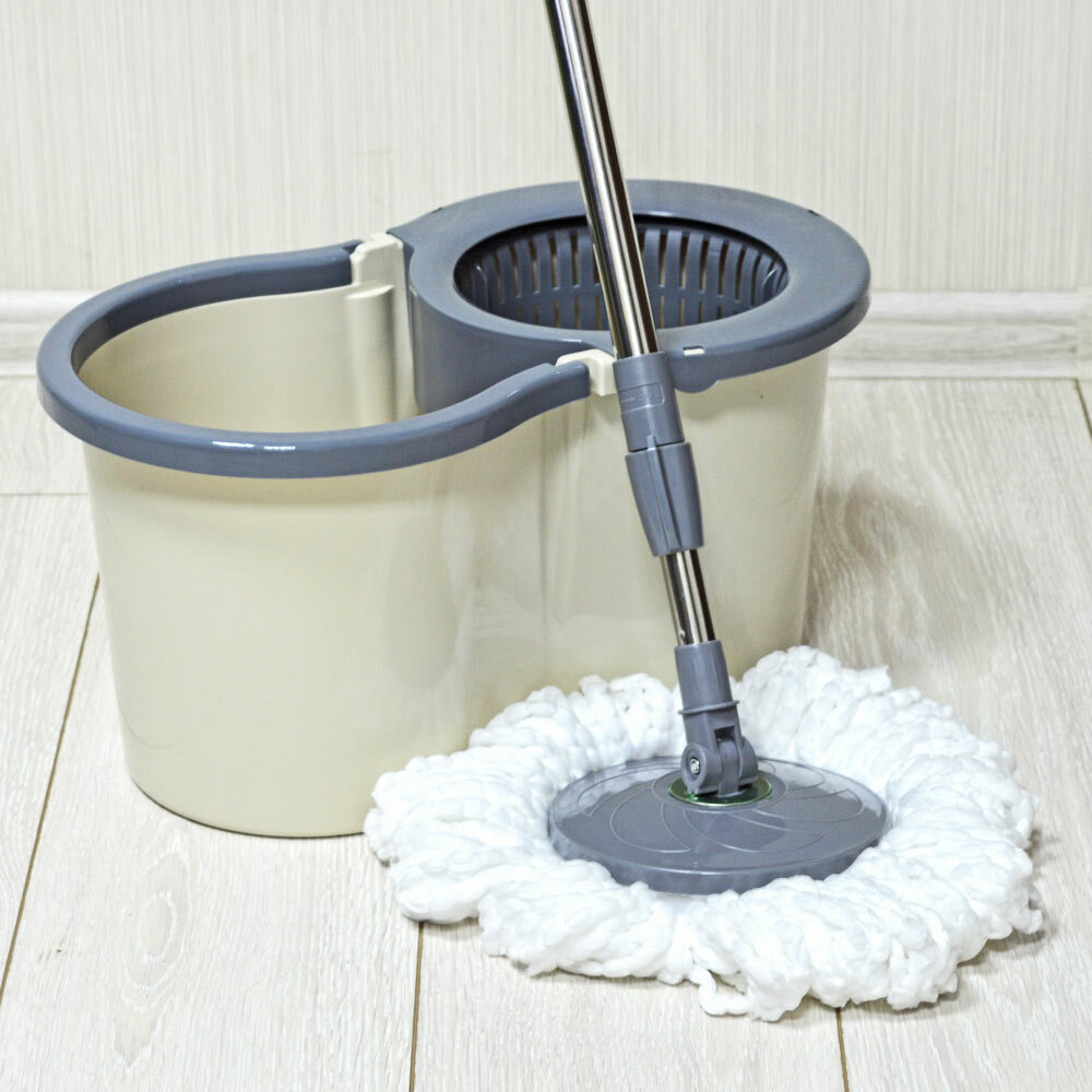 Набор для уборки Spin Mop (ведро с отжимом 16л, швабра, насадка из микрофибры), в ассортименте