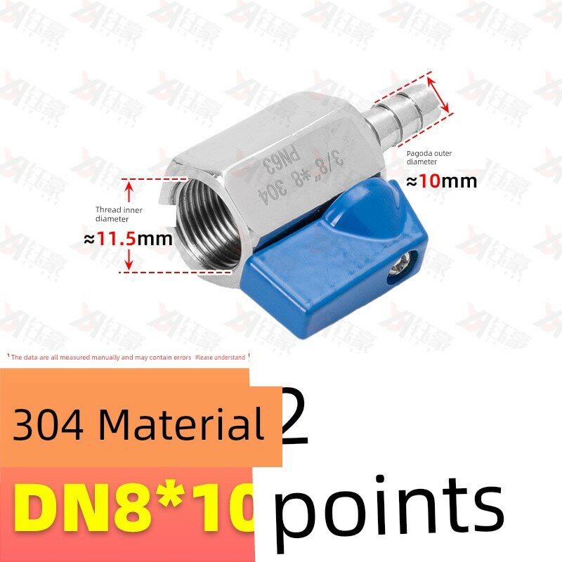 Мини-шаровой кран из нержавеющей стали 304 с внутренней и внешней резьбой для водопроводных труб и шлангов,