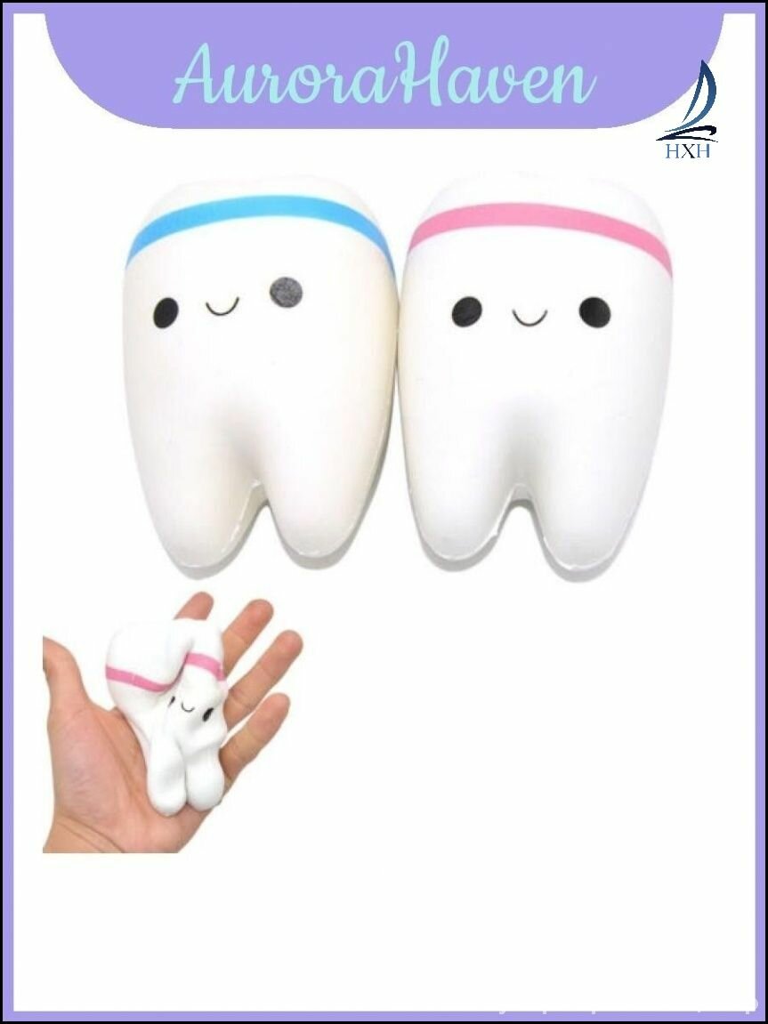 Эксклюзивный плюшевый сквиши в виде улыбающегося зуба, медленно восстанавливающий форму, случайная модель