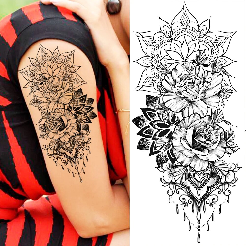 Временные татуировки LZATOZ черная хна DMZ358