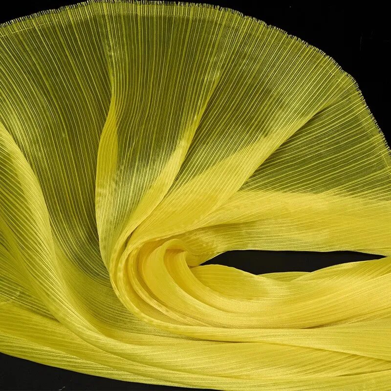 Плиссированная органза ткань Lisveick 1 м Светло-желтый, 28, Straighten 1 Meter