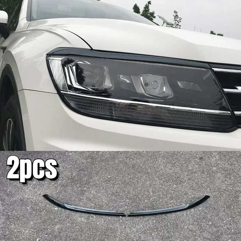Передняя фара, накладка на брови, накладка, декоративная накладка для Volkswagen VW Tiguan MK2, европейская версия 2017, 2018, 2019, 2020 2021 черный