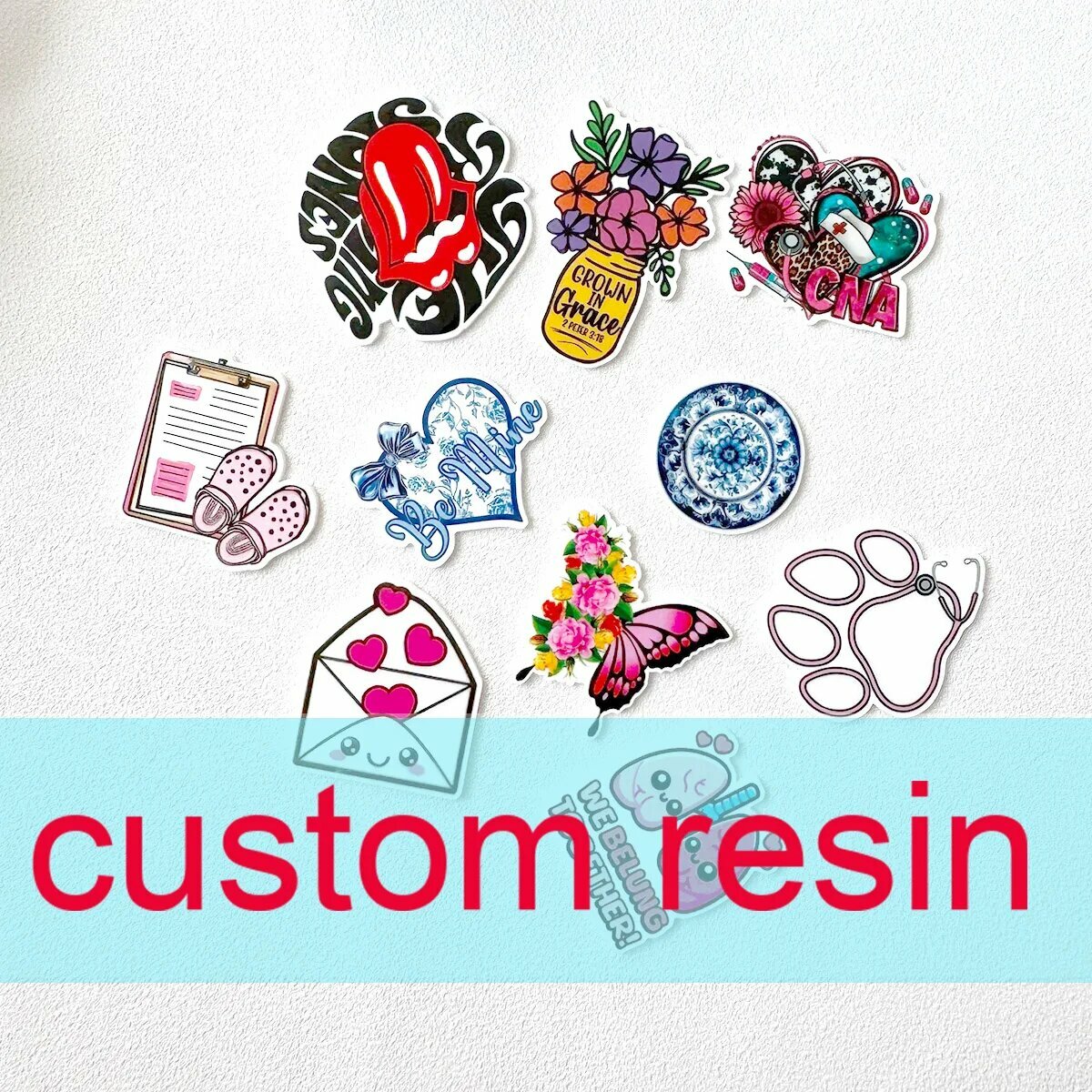 Настраиваемые акриловые плоские смолы топ ribbon 30 PCS, 40mm