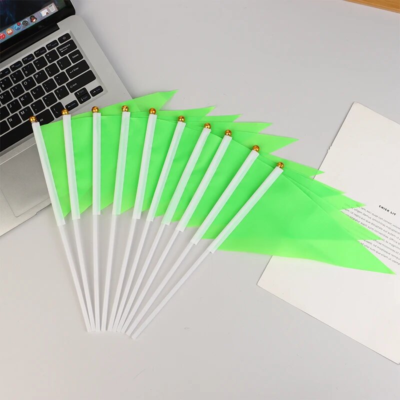 Цветные сигнальные флажки из пластика 10 шт Зеленый, Green