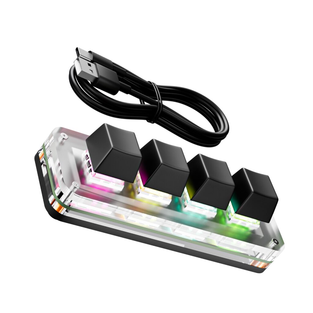 Программируемая офисная клавиатура с 4 клавишами - черный