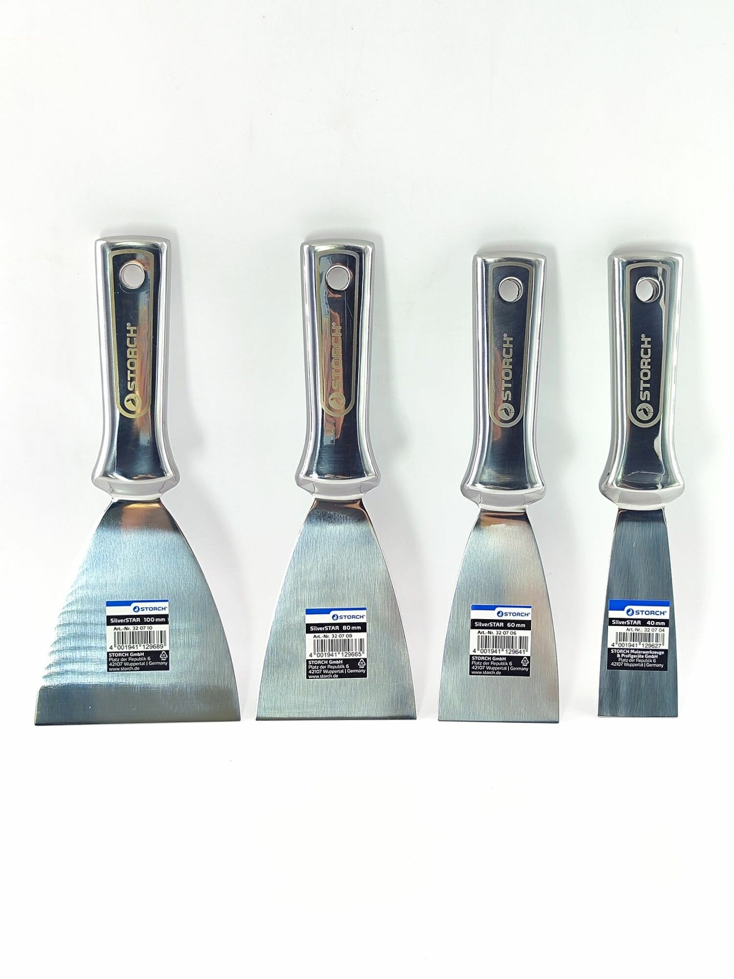 Набор шпателей цельнометаллических Storch Silver Star 320799 (40/60/80/100мм)