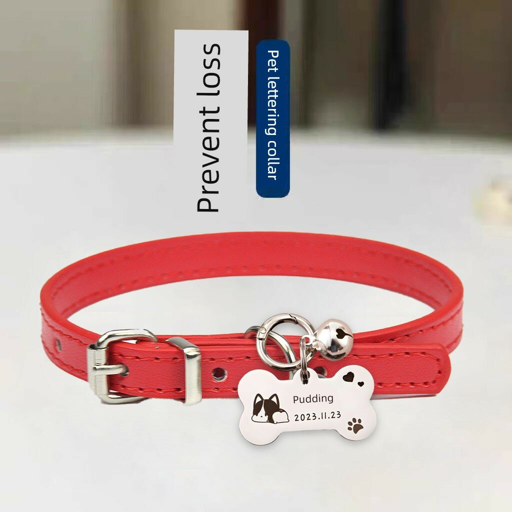 Ошейник для собак с гравировкой, ошейник для кошек с колокольчиком, предотвращающий потерю, бирка-идентификатор для