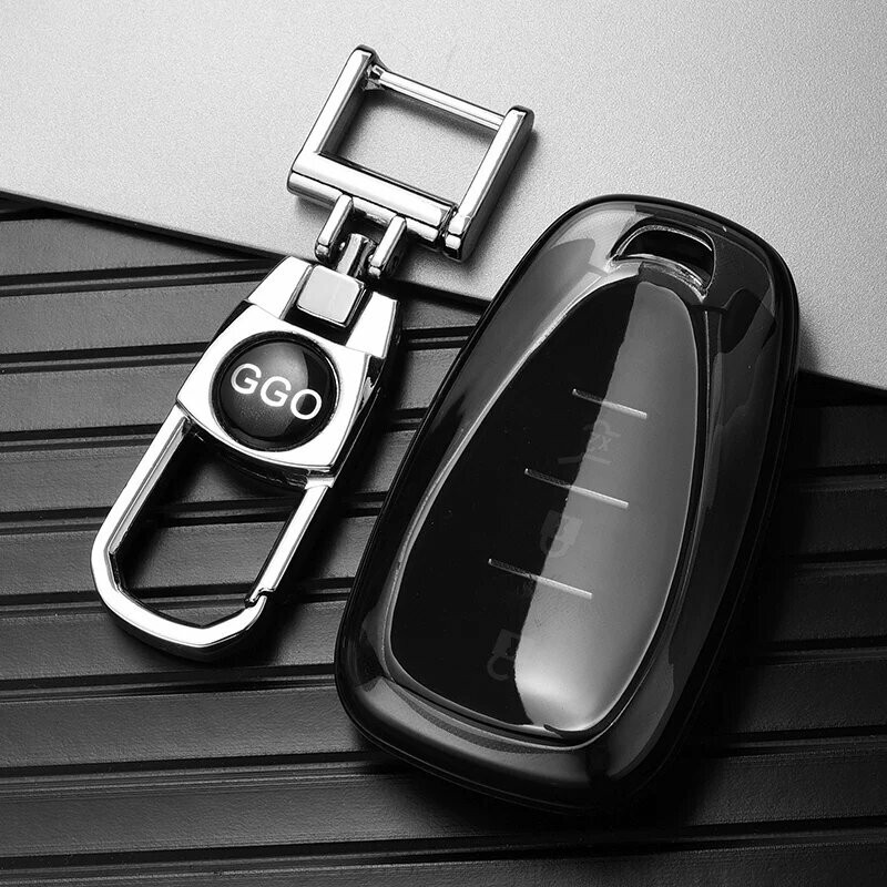 Ключевой брелок Chevrolet черно-прозрачный с металлическим брелоком-антипотеря для моделей Cruze, Spark, Malibu XL,