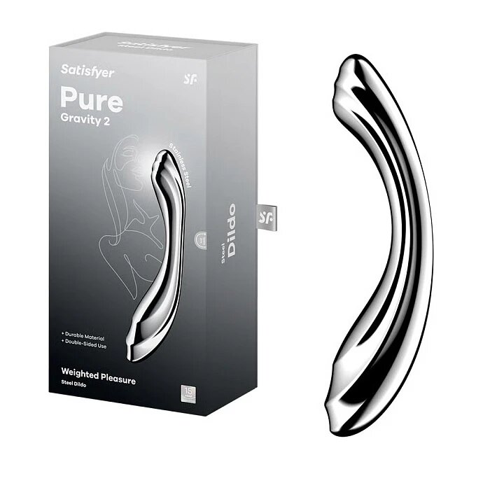 Стимулятор Satisfyer Pure Gravity 2, из металла, двусторонний