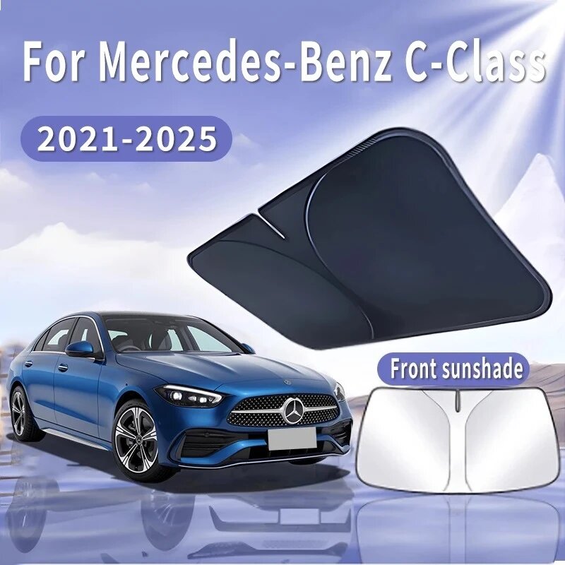 Автомобильный солнцезащитный козырек для Mercedes-Benz C-Class W206 2021 ~ 2025, солнцезащитный козырек на лобовое стекло, теплоизоляция, летнее охлаждение, автоаксессуары