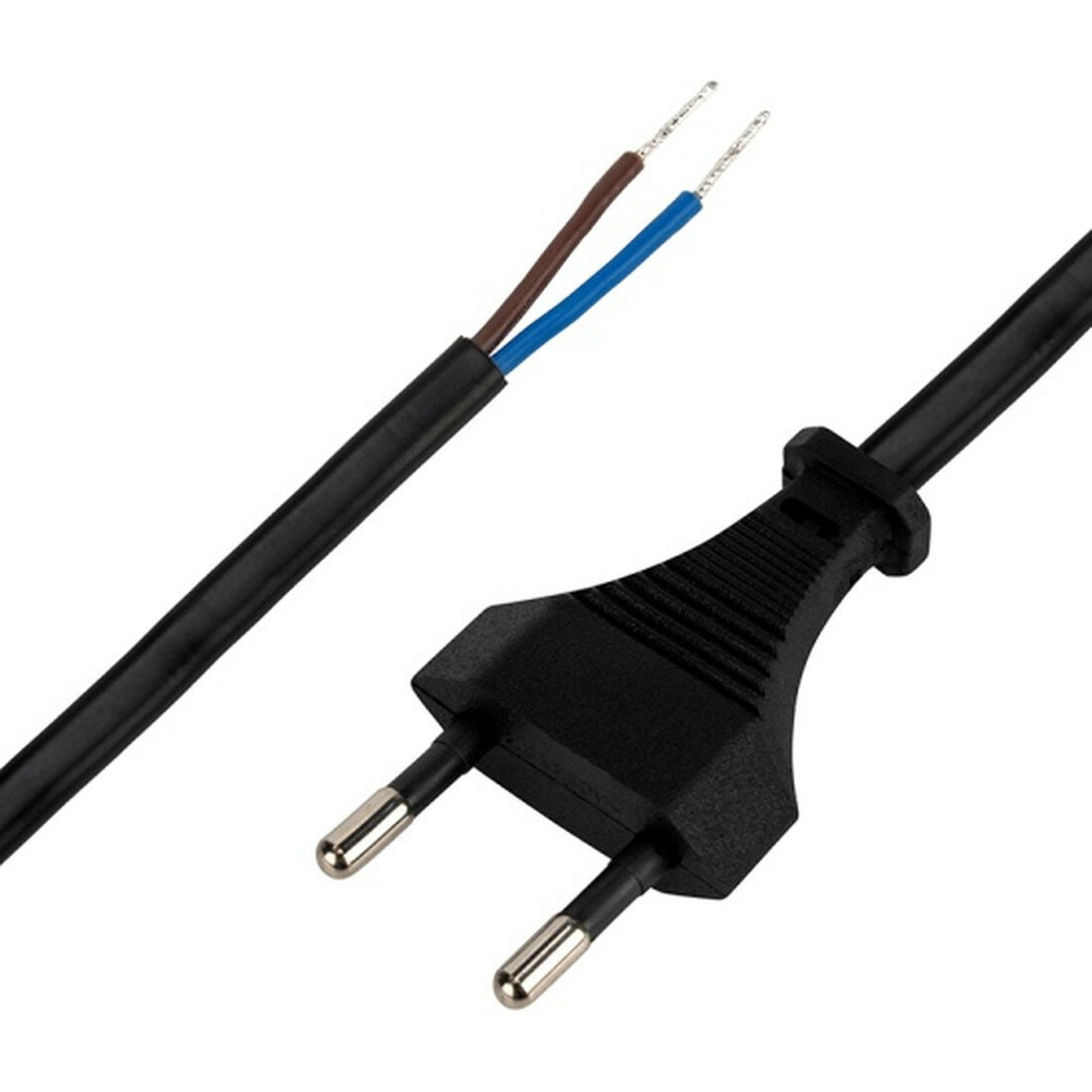 Сетевой шнур REXANT, с вилкой, черный, 2x0.75 мм, 1,8 м