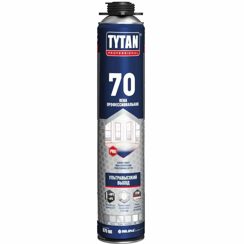 Пена монтажная Tytan 70, профессиональная, 55 л, 870 мл
