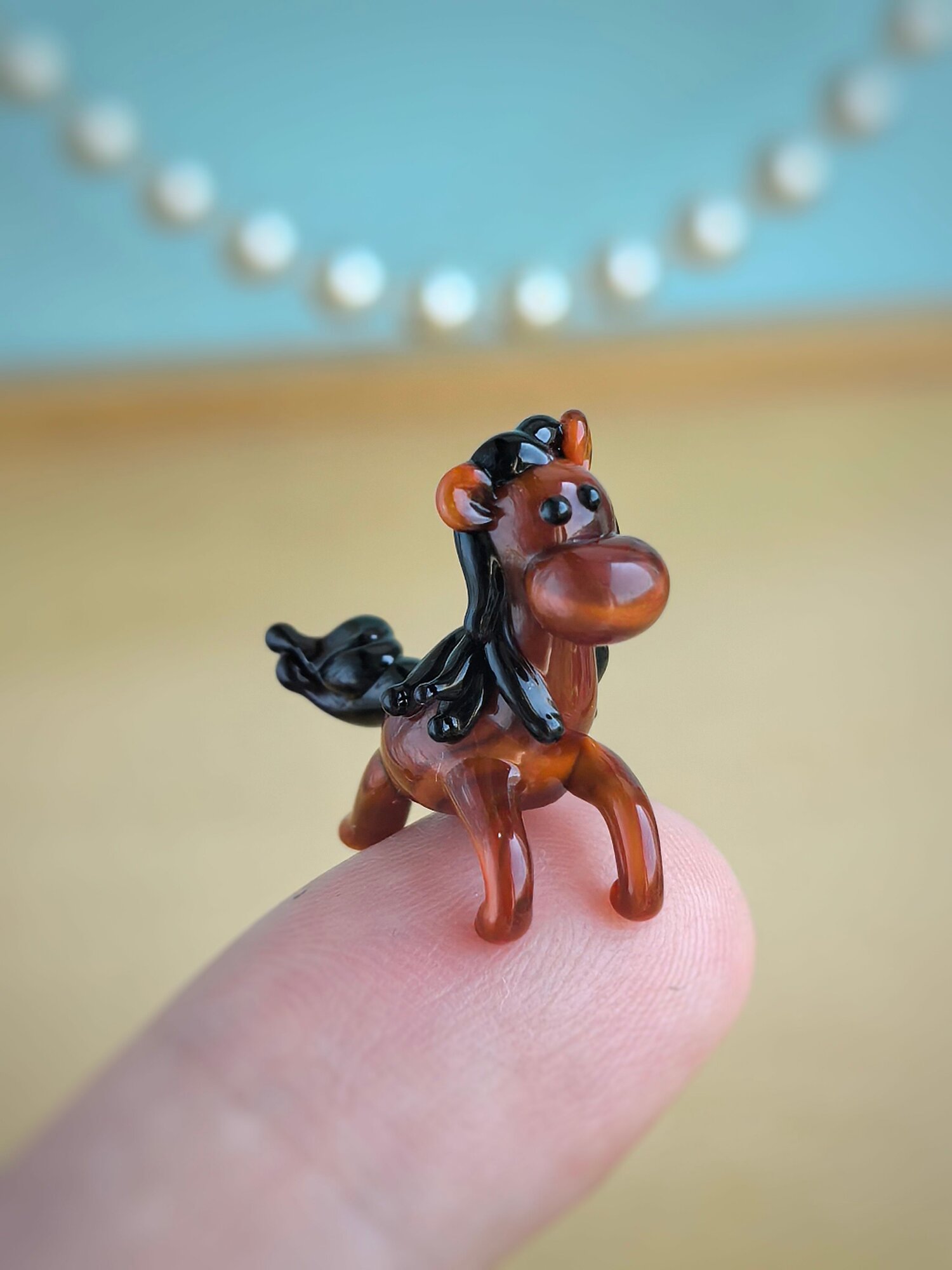 Фигурка стеклянная лошадка Сувенир красная Лошадь подарок на Новый год 2026