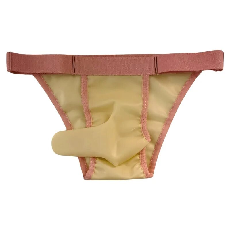 Мужские сексуальные латексные трусы, бесшовные физиологические трусики с разделением пуль, фетиш-латексные прозрачные трусы, эротическое белье Sissy