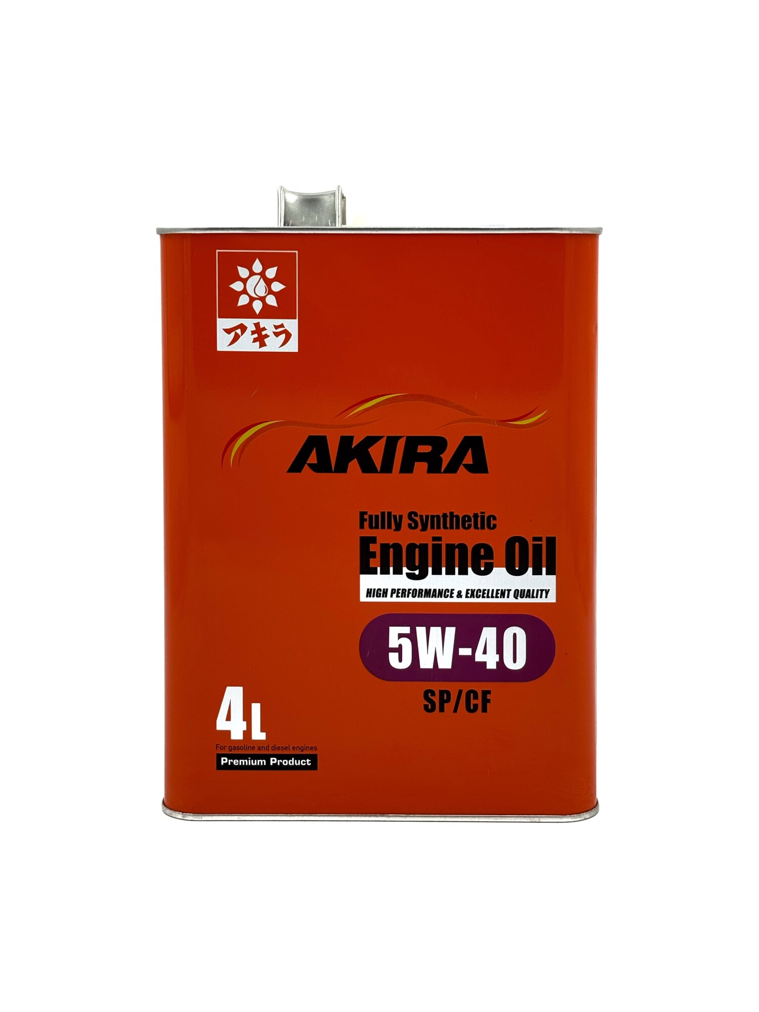 Масло моторное Akira 5w-40 SP/CF, 4 литра, синтетическое, оранж