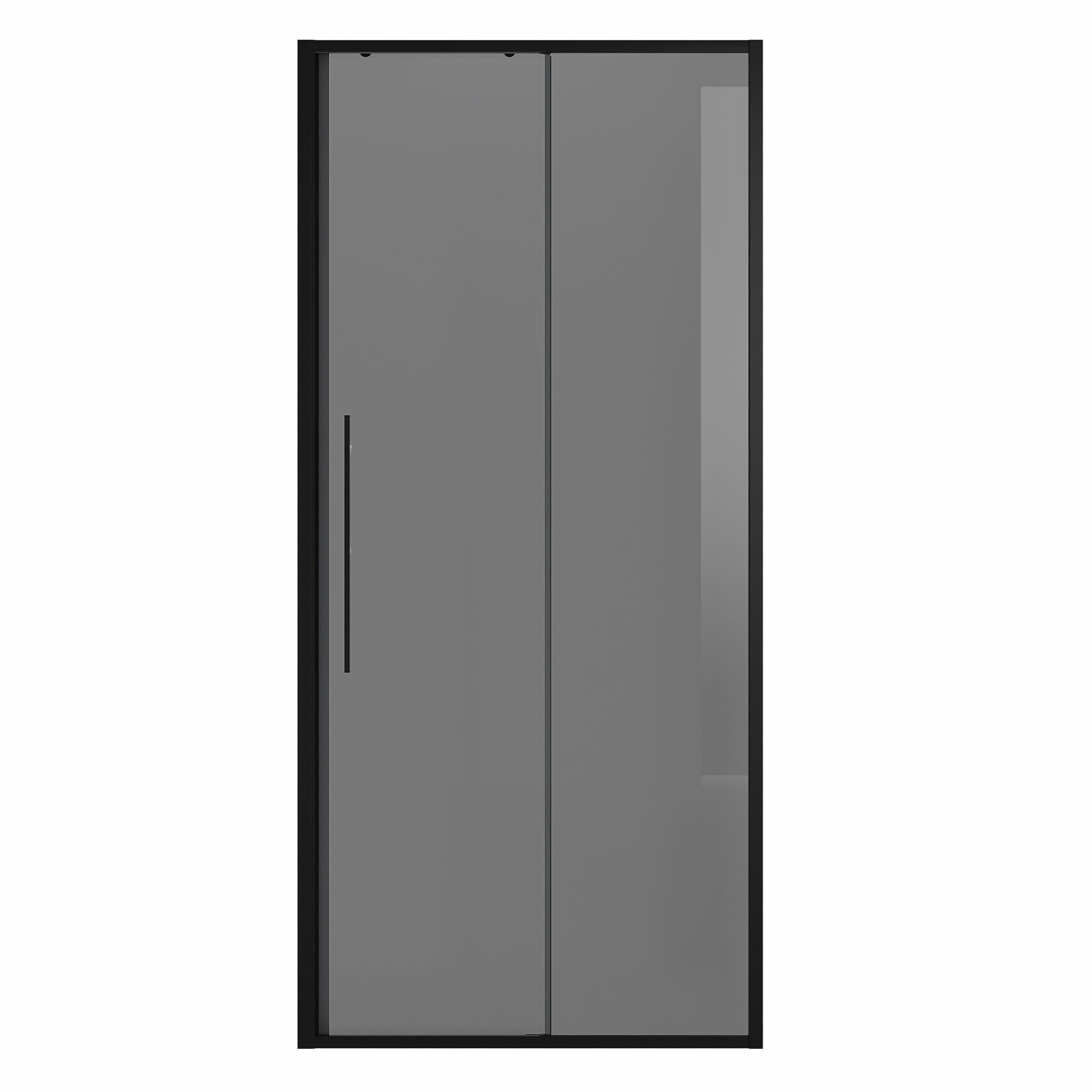Дверь в нишу Niagara Nova NG-85-10TB (100х195) черный матовый, стекло тонированное, дверь раздвижная,1 место