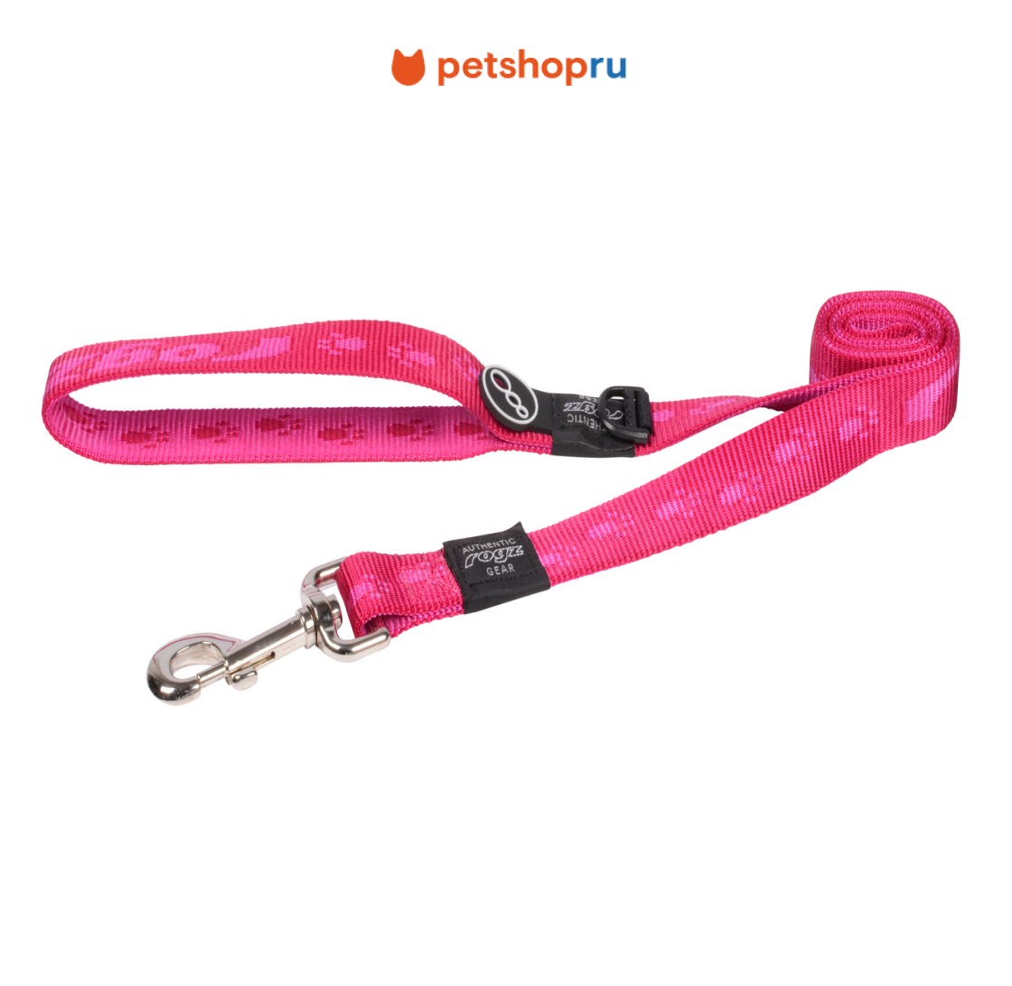 Rogz поводок "Alpinist", р-р S, ш: 1,1см, дл: 1,8м, розовый