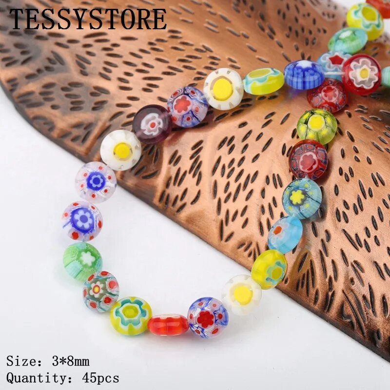 Стеклянные бусины «рыбий глаз» TESSYSTORE смешанных цветов A-45pcs