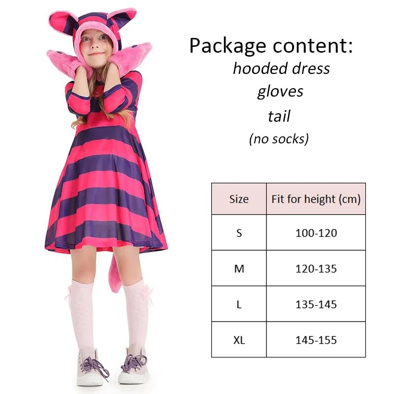 Umorden Cutie розовый черный кот котенок котенок котенок костюмы для девочек детские нарядные костюмы на Хэллоуин, карнавал, вечеринку, Новогоднее платье