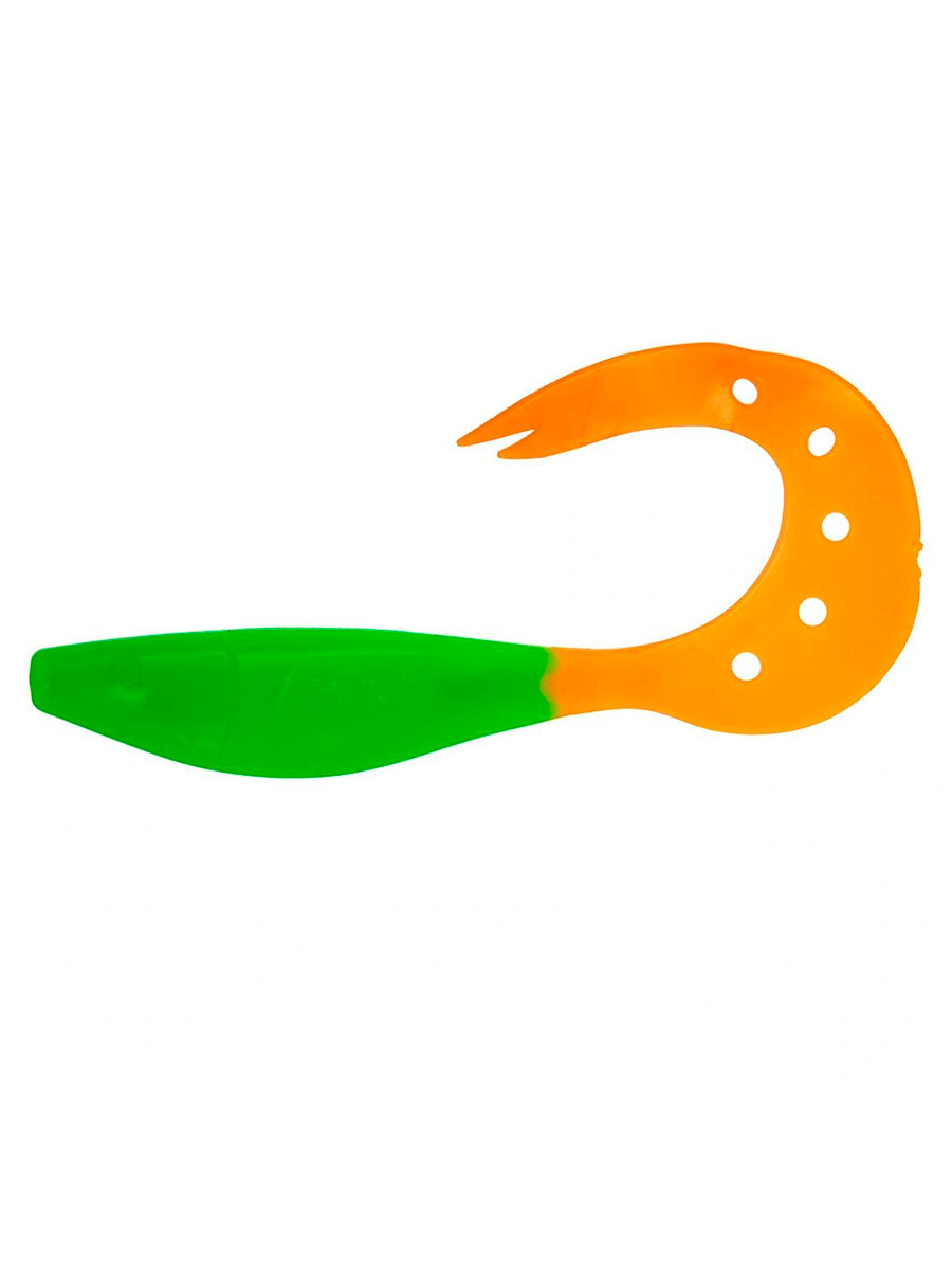 Твистер Helios Kasandra 4"29/10,9см Lime & Orange 5шт. (HS-34-020)