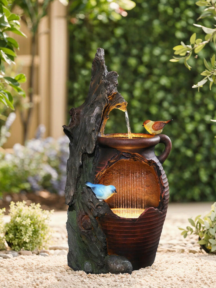 Фонтан Waterfall "Канарейка", полистоун, с подсветкой, 75.5x29x37.5 см