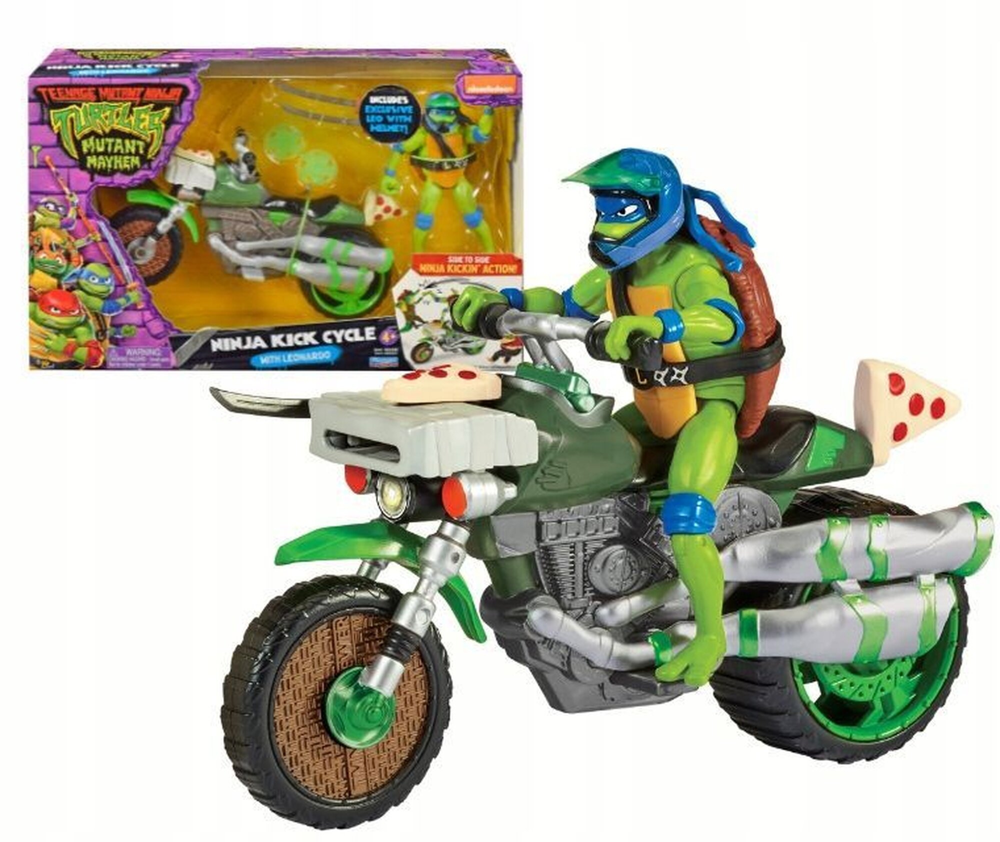 Фигурка Playmates Toys Черепашки Ниндзя - Подвижная фигурка Леонардо на мотоцикле - 83431