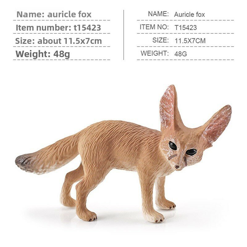 Fennec fox pvc animal toy set with static wildlife models for learning and home decor style 2
