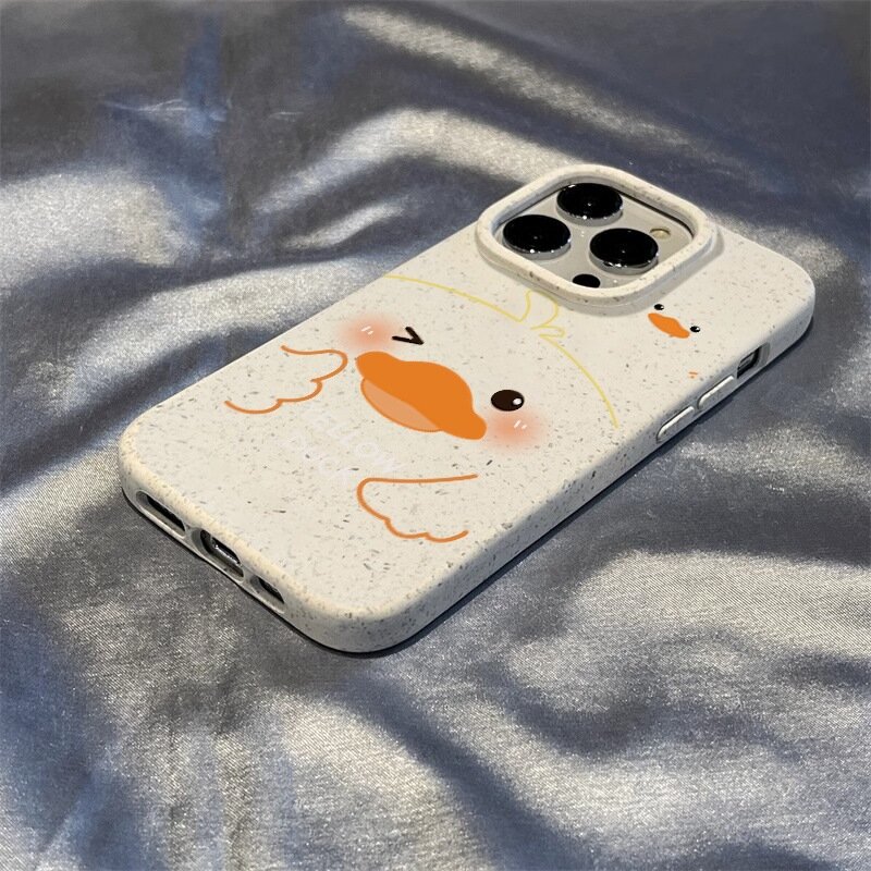 Чехол "Забавные смайлики", для iPhone 11, белый с пшеничной оболочкой