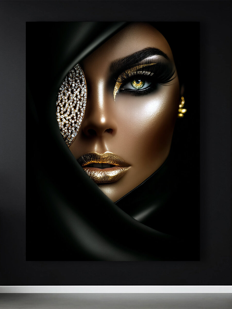 Картина на холсте вертикальная - "Портрет / Лицо девушки" , 30х40 см.