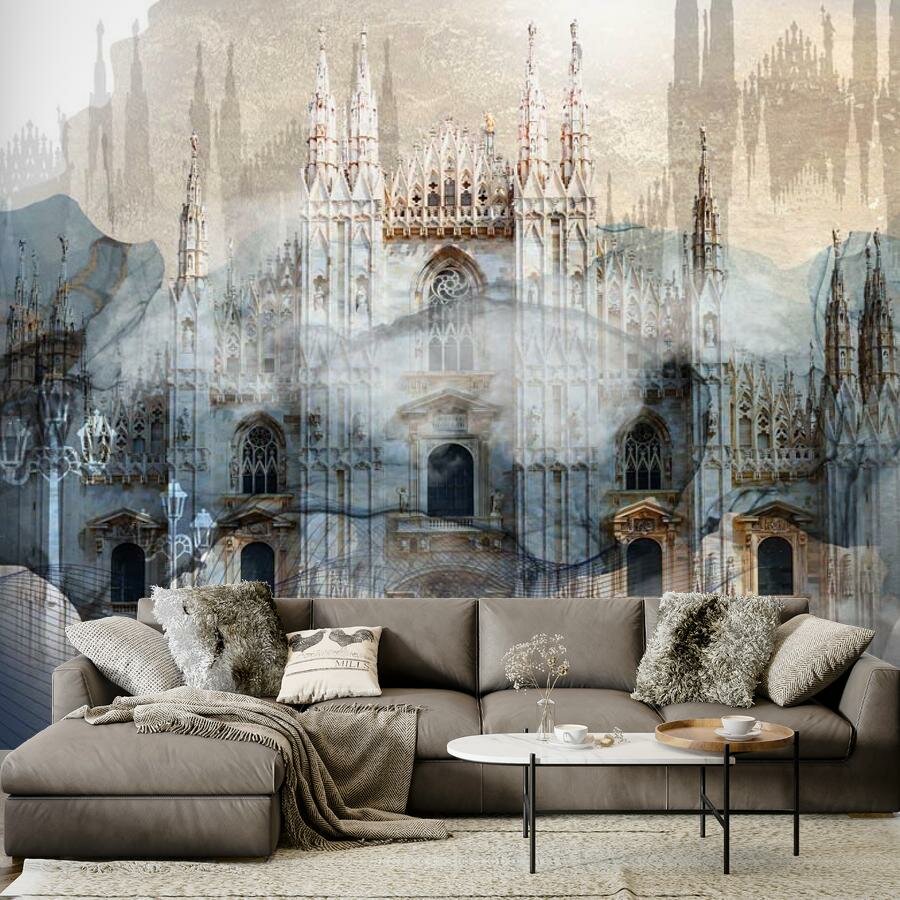 Фотообои Миланский собор 14-308-S-Холст 270 x 200 см (ВхШ) Бесшовные, флизелиновые, влагостойкие обои MasterFresok