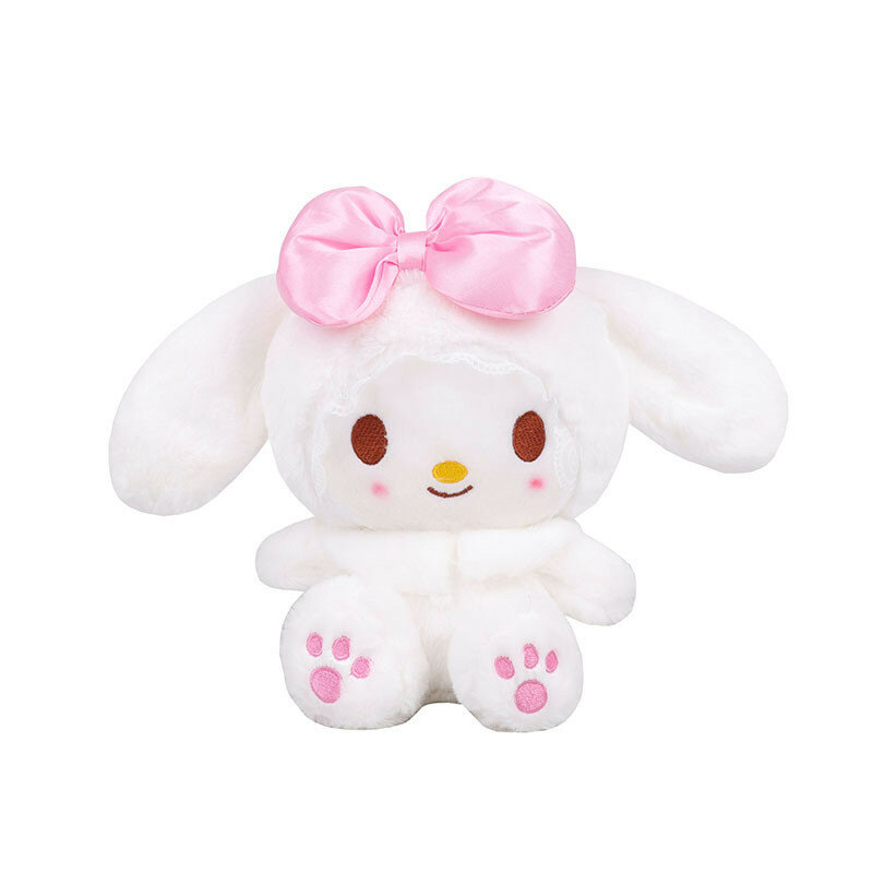 My melody soft plush backpack with inner pocket and durable design for teens white