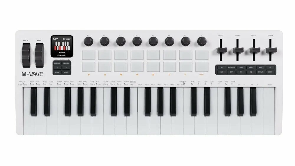 M-VAVE 37-клавишный контроллер USB MIDI клавиатуры SMK-37 PRO