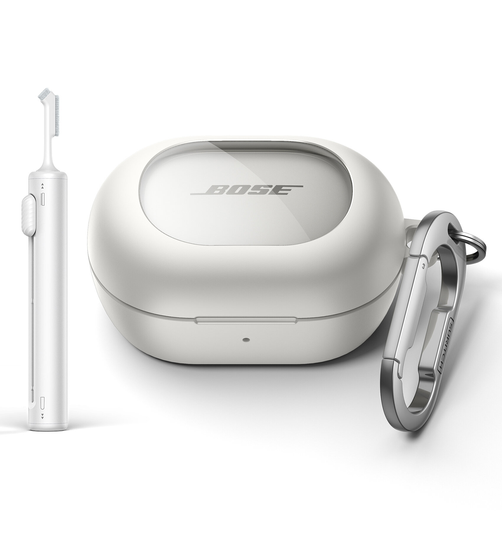 Чехол SURITCH для Bose New QuietComfort Earbuds2024, с карабином и набором чистки, ударопрочный магнитный