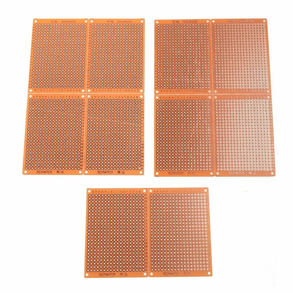 (10 шт) Бакелитовая универсальная плата 5*7см 2,54мм шаг отверстий